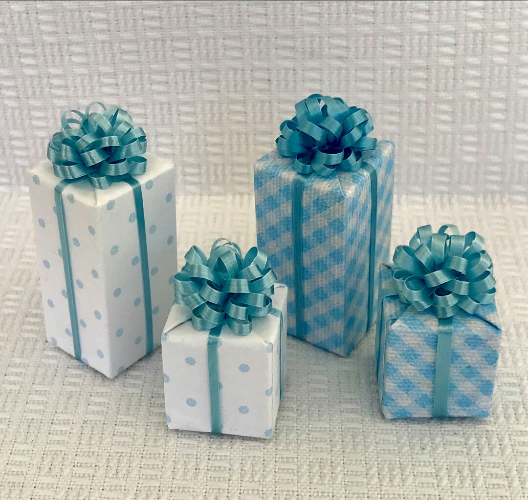 Tall or Short Gift W Electric Blue Bows - Etsy