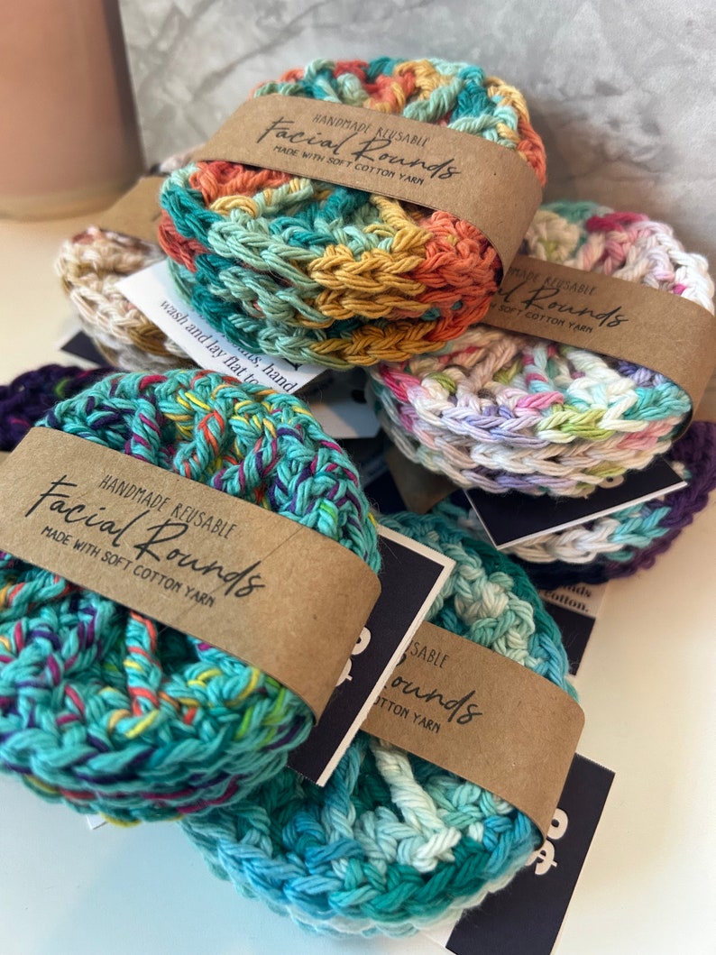 Crochet Face Scrubbies, Set of 3, Handmade With 100% Cotton, Choose ...