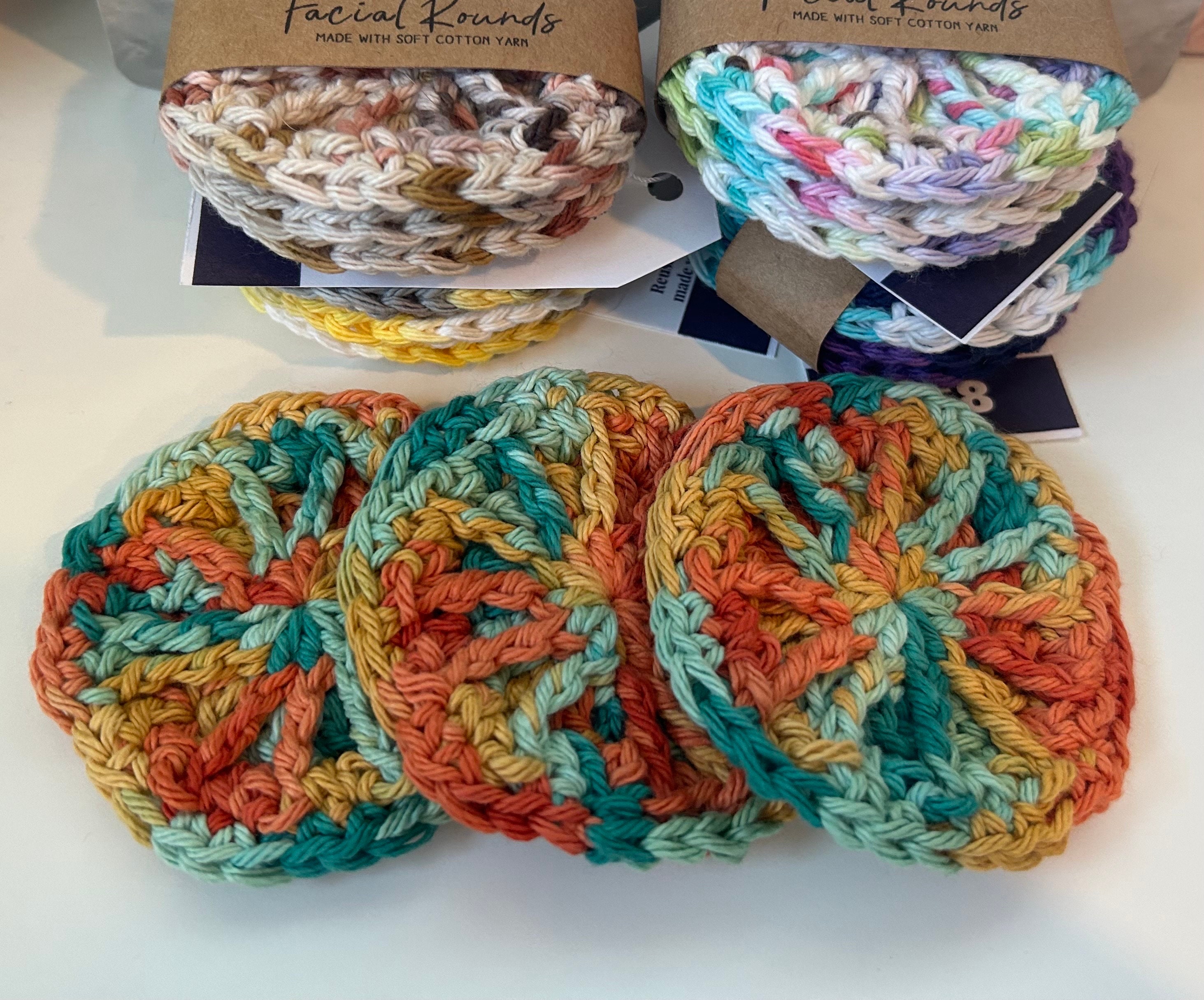 Crochet Face Scrubbies, Set of 3, Handmade With 100% Cotton, Choose ...