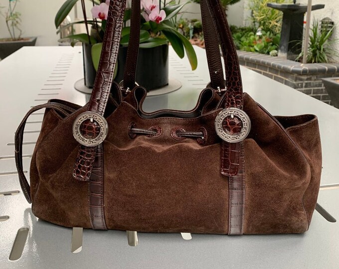 Brighton Chocolate Brown Suede Leather Purse Heart Charm - Etsy