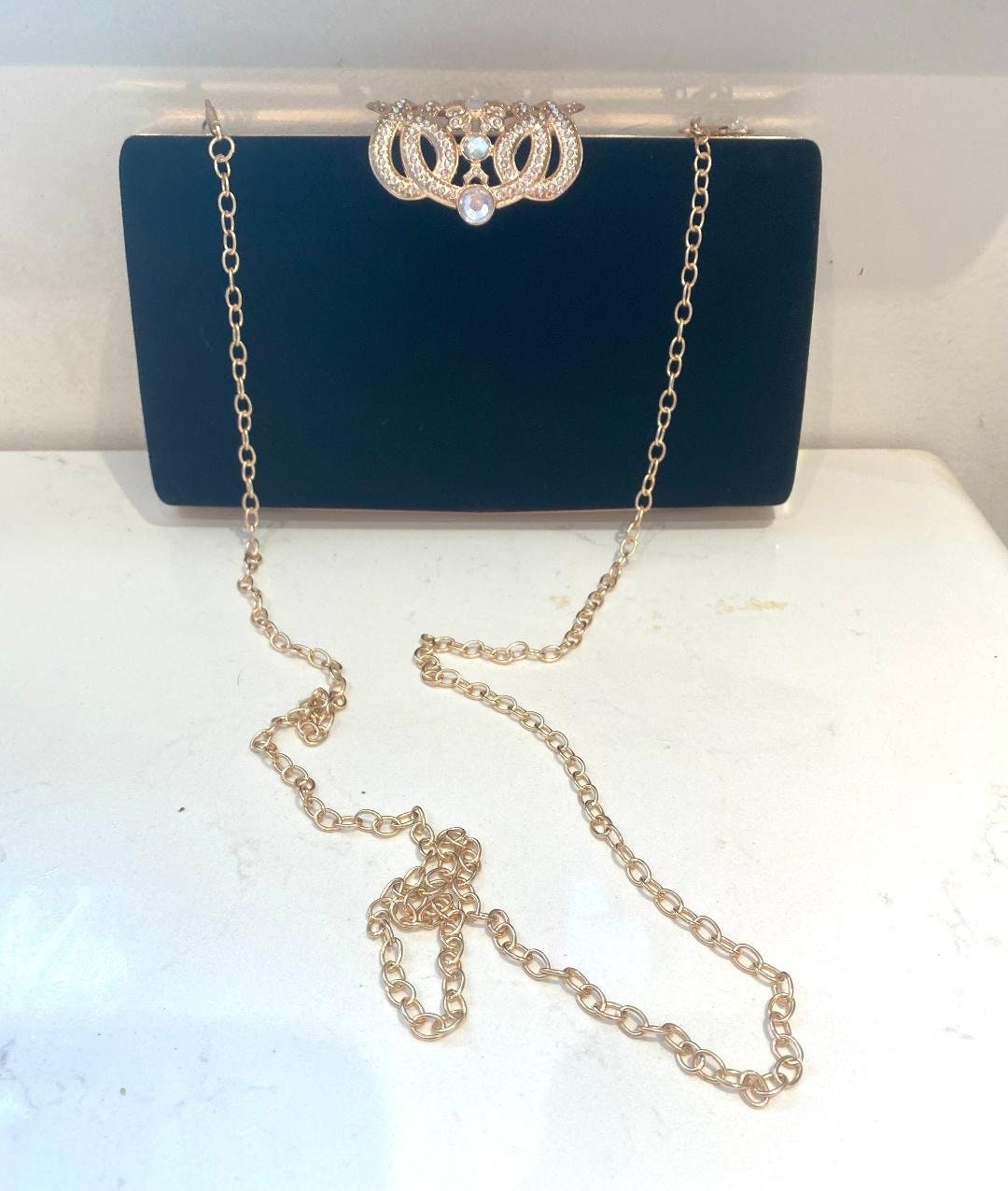 Black Velvet Formal Purse, Rhinestones , Formal Purse, Bag, Converts to ...