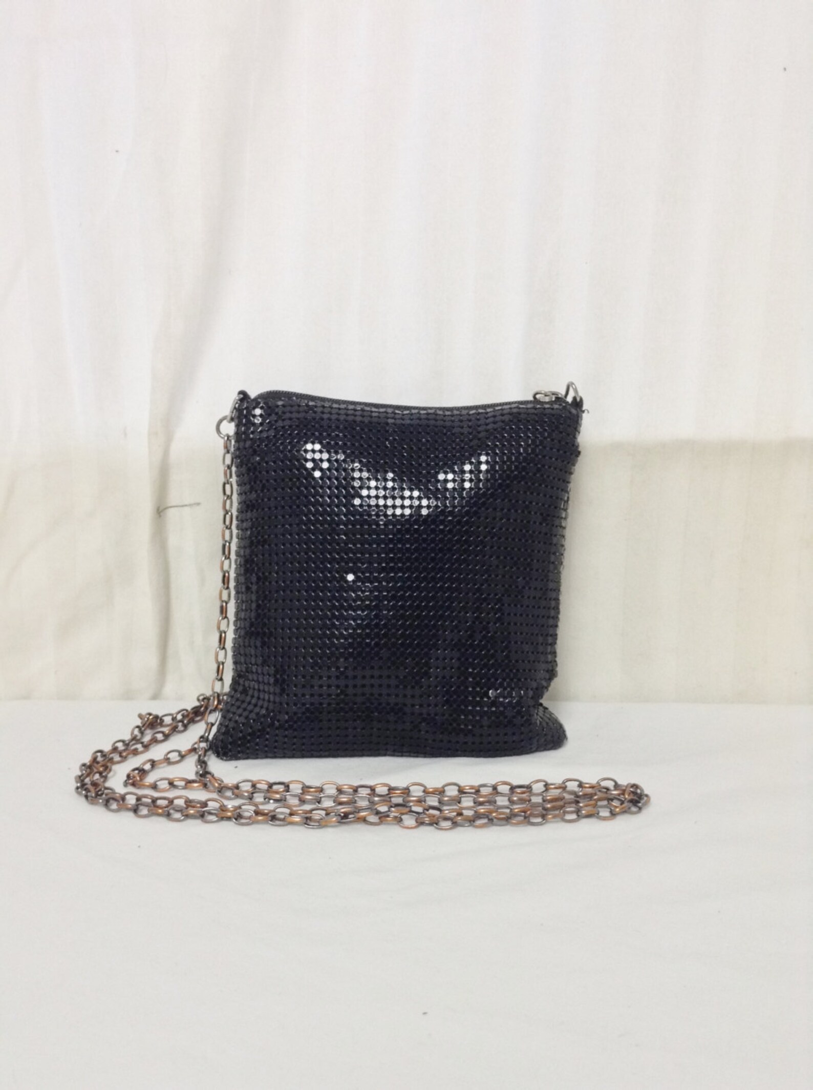 Metal Mesh Pursebag Small Black Shoulder Bag | Etsy
