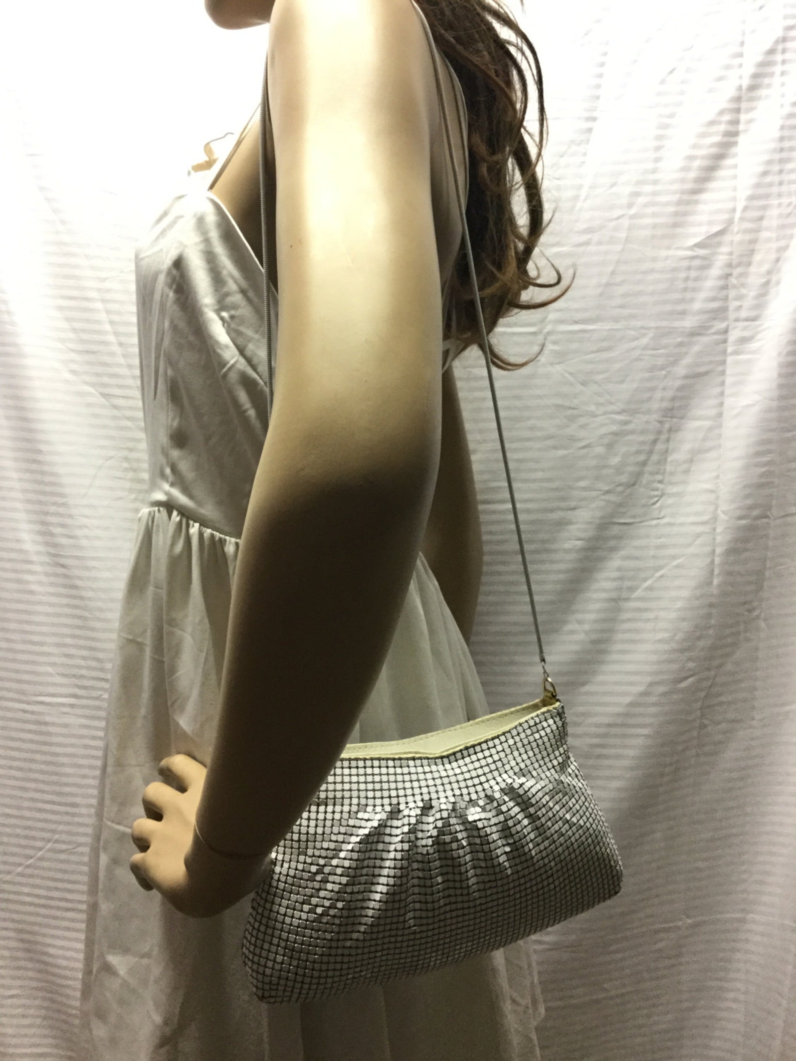 White Metal Mesh Purse Bag Metal Mesh Purse Free | Etsy