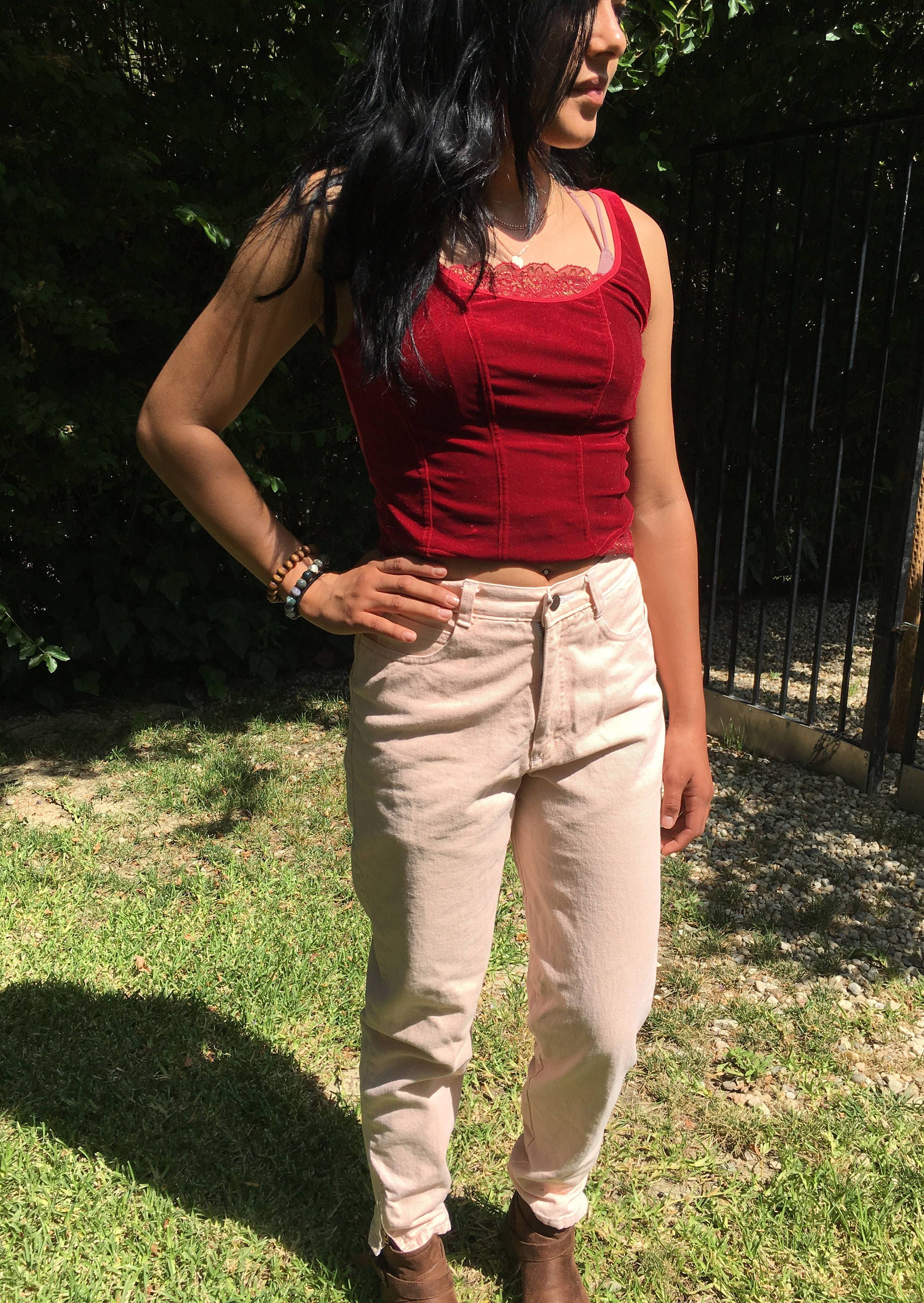 Memphis Jeans,peach Colored,high Waist Jeans,denim Jeans, Straight Leg ...