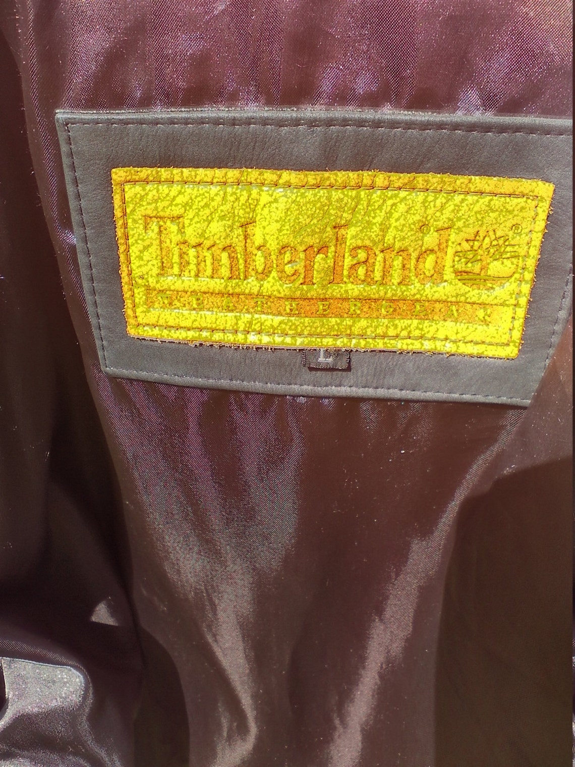 Timberland leather jacketlargeBomber jacketblack leather | Etsy