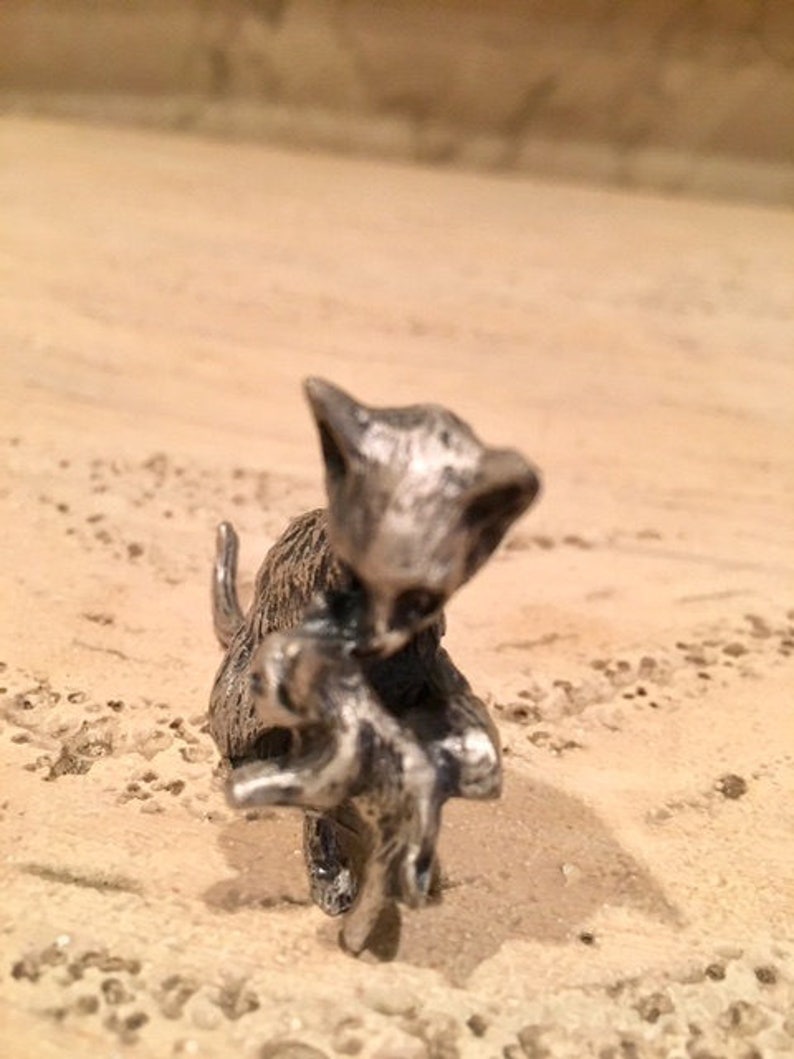Pewter Cat Mother catKittenpewterfigurine | Etsy