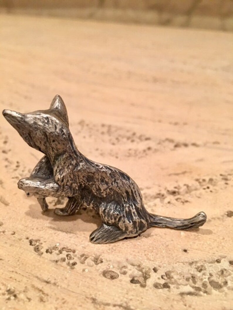 Pewter Cat Mother catKittenpewterfigurine | Etsy