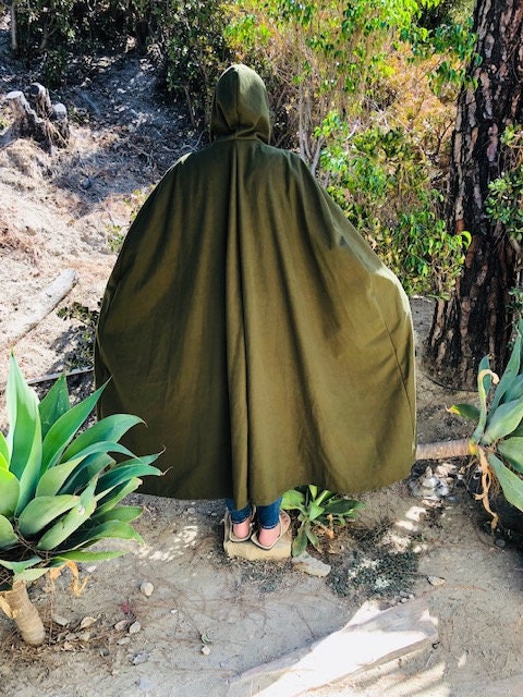 Large Green Hooded Cape, Cloak, Hunter Green - Etsy