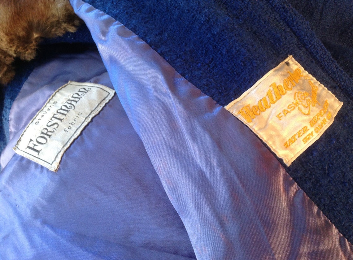 Steven Fortsmann ,weatherbee ,royal Blue ,fur Collar, Vintage ,long ...