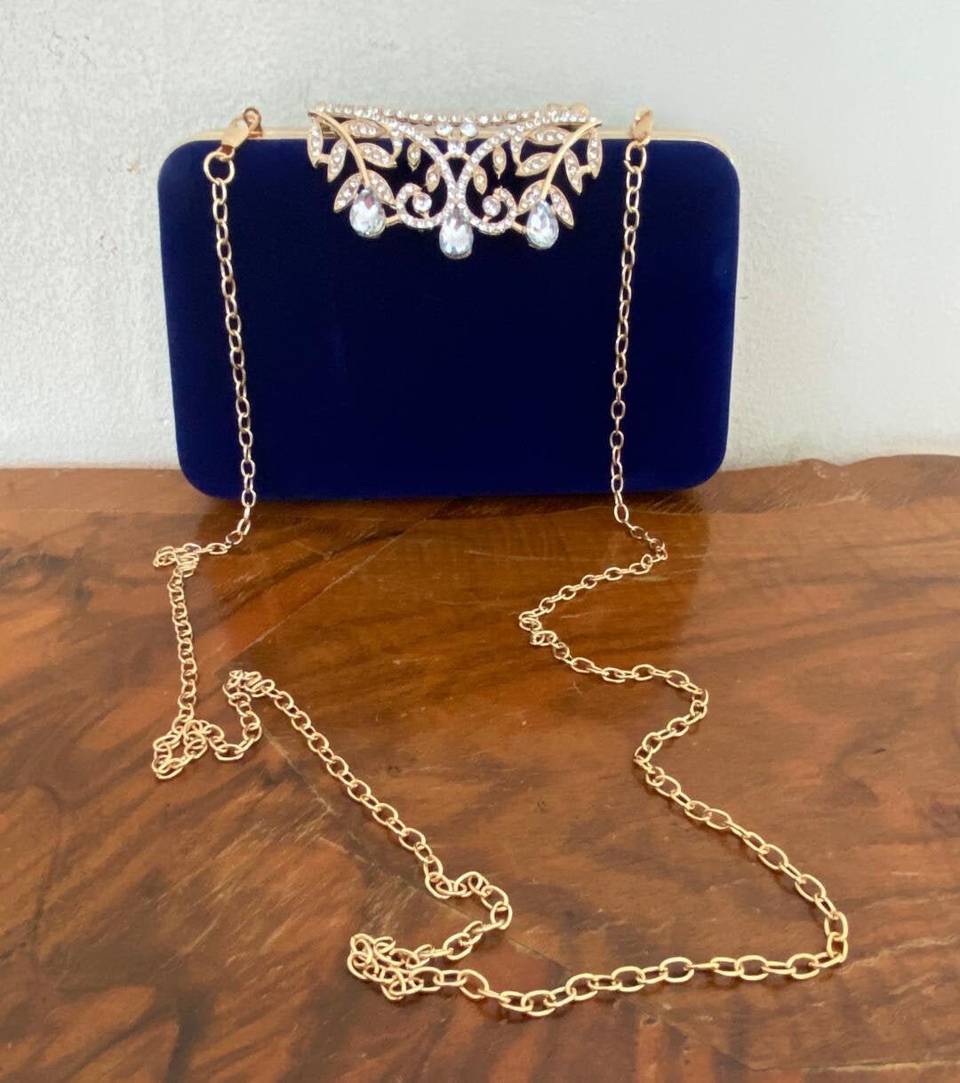 Royal Blue Velvet Formal Purse, Rhinestones , Formal Purse, Bag ...