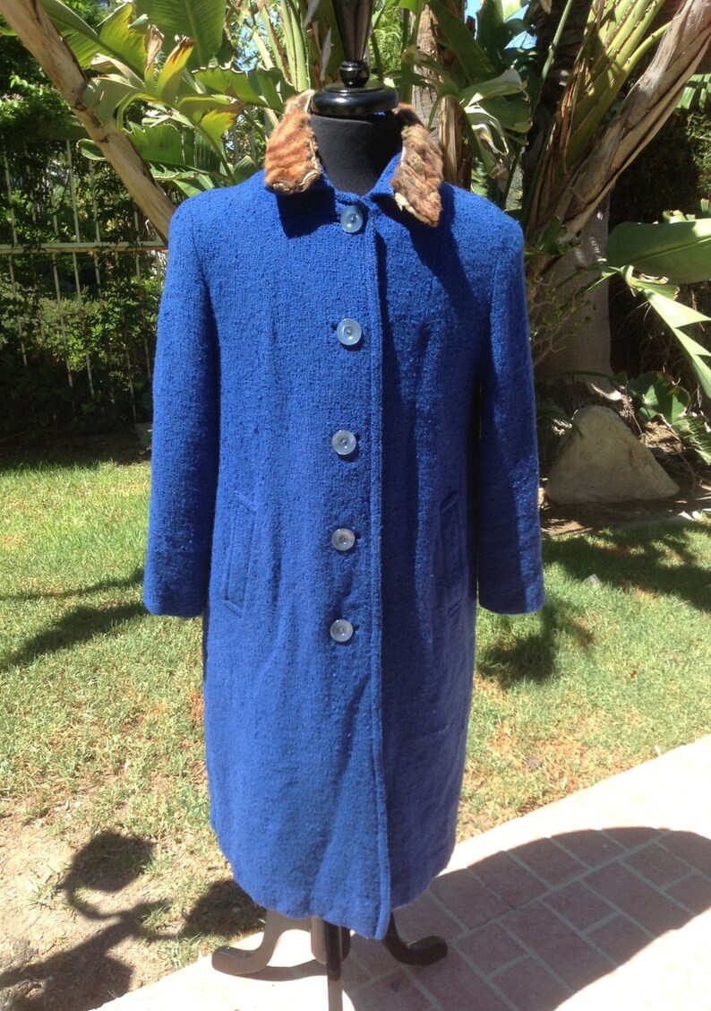 Steven Fortsmann ,weatherbee ,royal Blue ,fur Collar, Vintage ,long ...