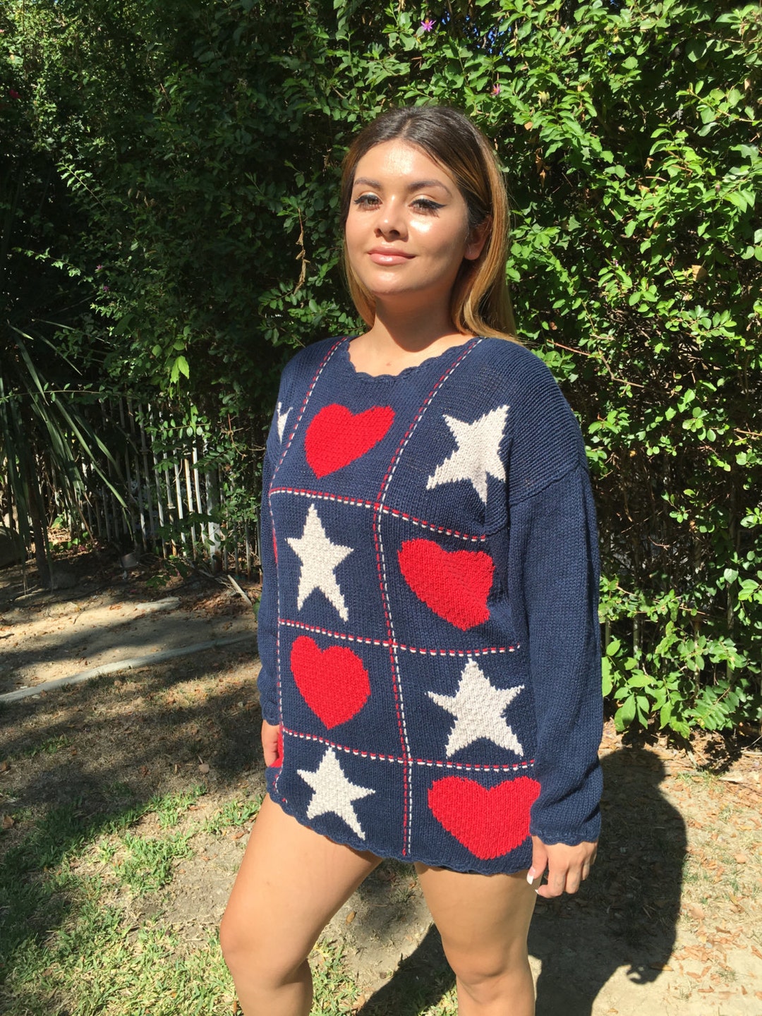Christopher Banks, Tic Tac Toe Sweater, Hearts, Stars,medium, Red ...