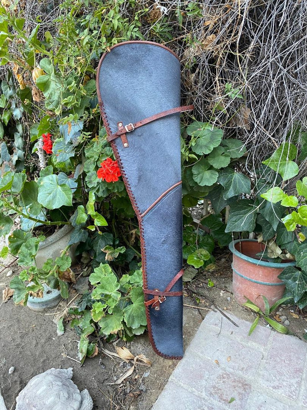 Rifle Scabbard, Cow Fur, Rifle Case, Gray Fur, Brown Leather, Mint ...