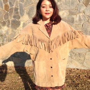 Leather Fringed Coat, Indian, Native American,suede Leather Jacket ...
