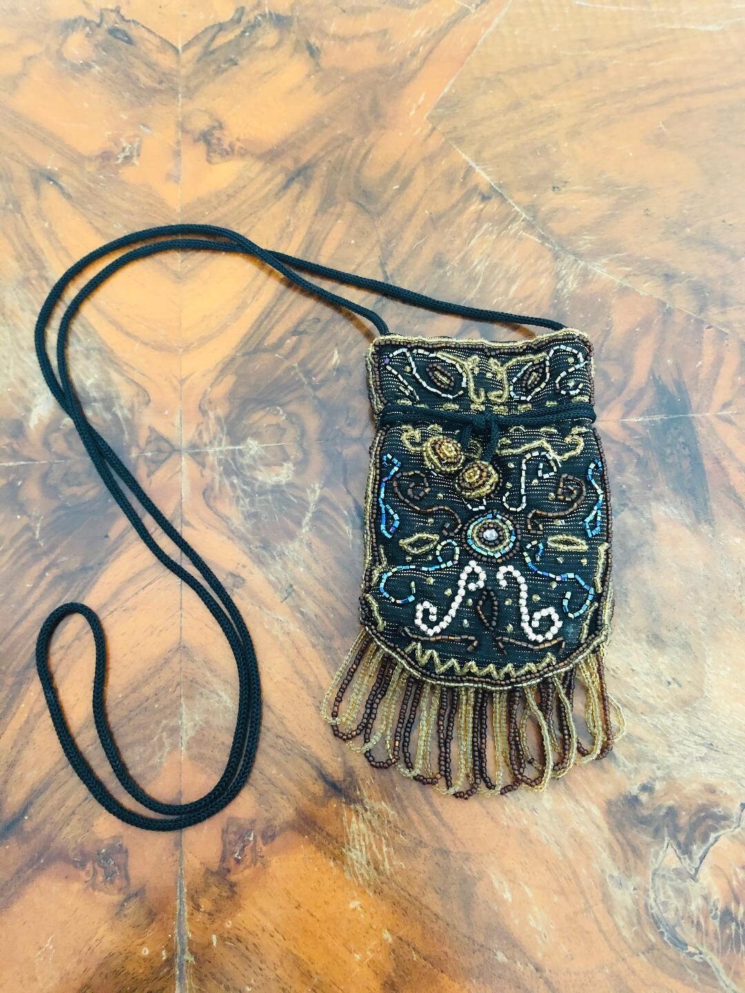 Small Gold Beaded Purse, Gold Beads, Amber Beads,formal Purse, Beaded ...