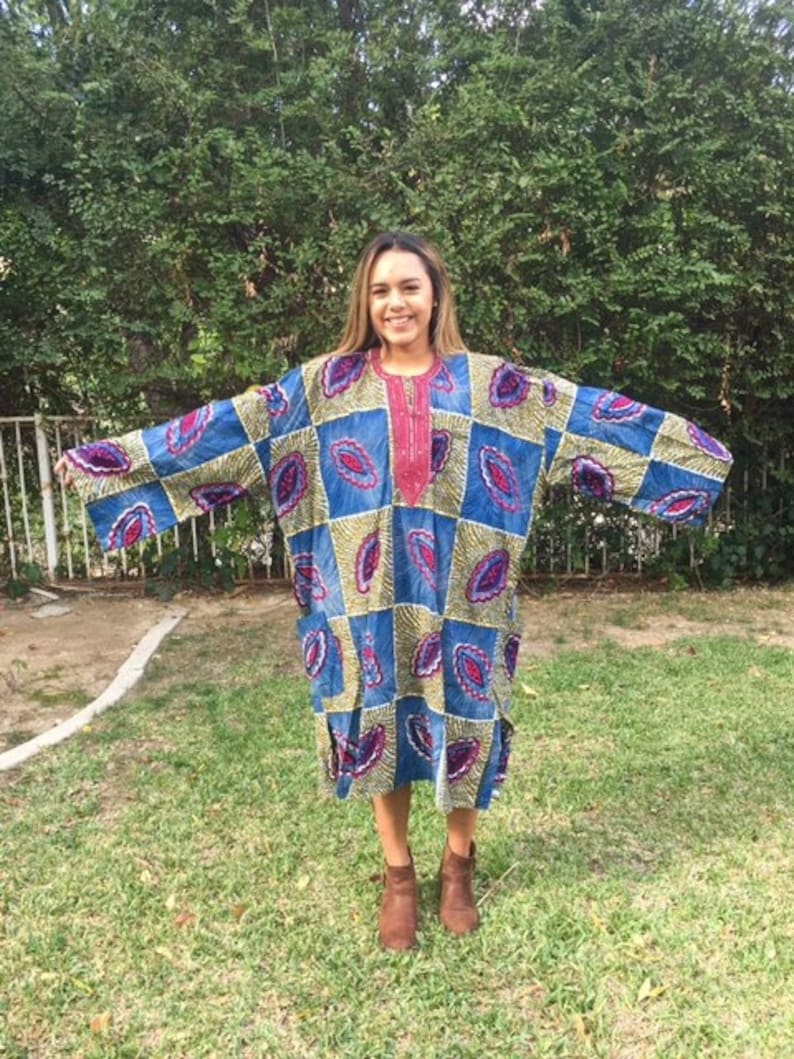 Muumuu Dress XXL African Dress Blue Purple Burgundy - Etsy