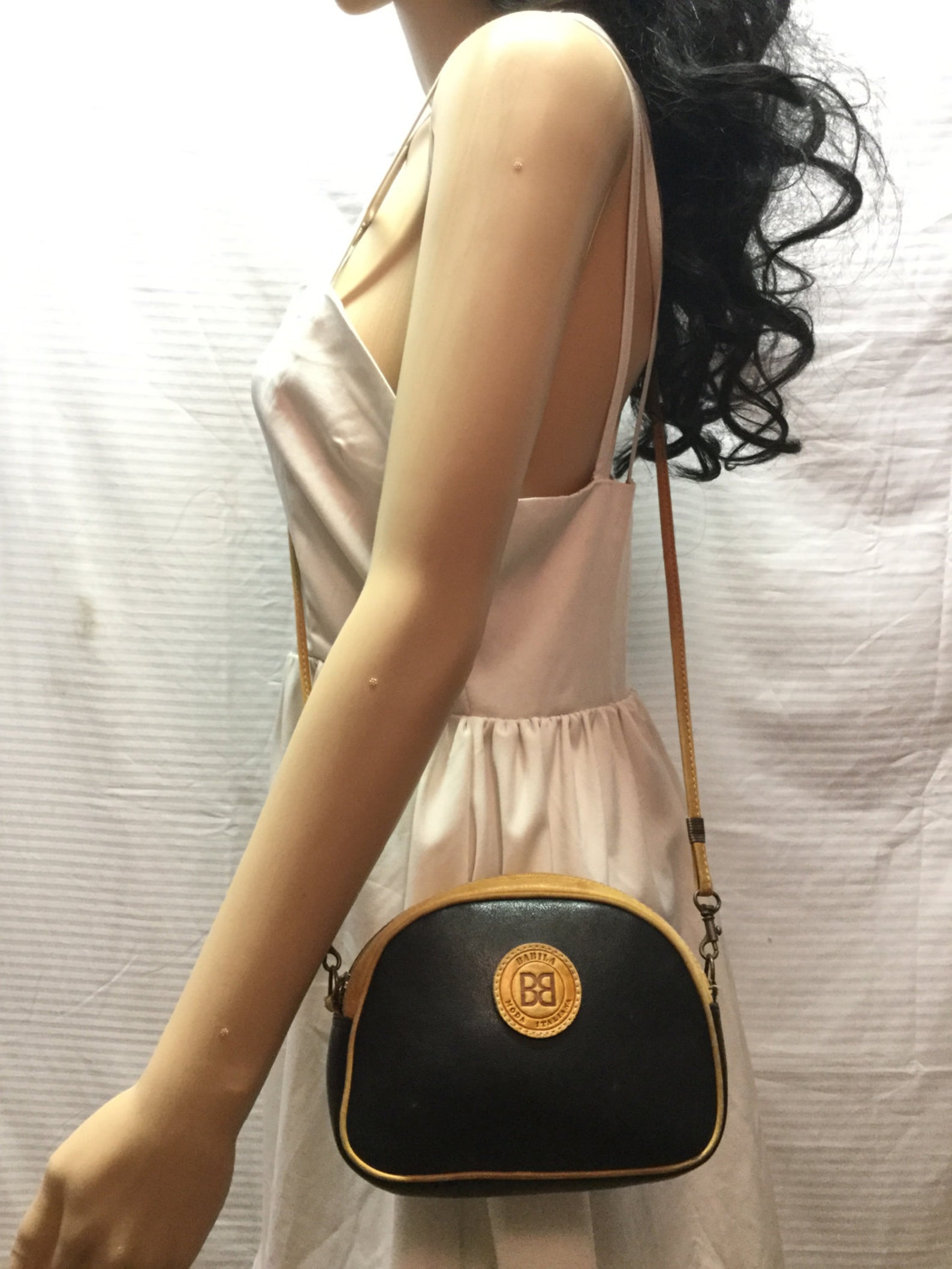 Babila Italy Leather Shoulder Bag Made in Italy Black - Etsy