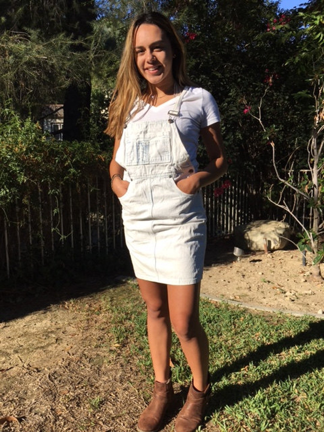 Acid Washed Overalls, Light Wash, Coverall Skirt, Medium, Skirt, Denim ...