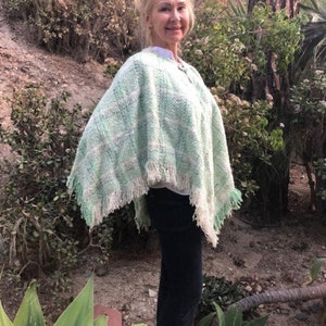 Poncho top Boyne Valley Weavers soft Wool blend Plaid | Etsy