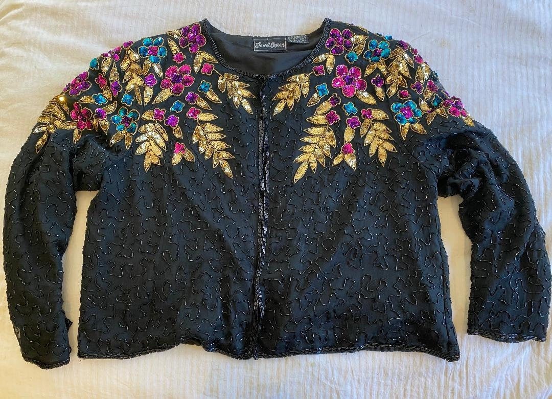 Gorgeous Beaded Jacket,sequin Jacket, Formal Beaded,gold,blue,purple ...