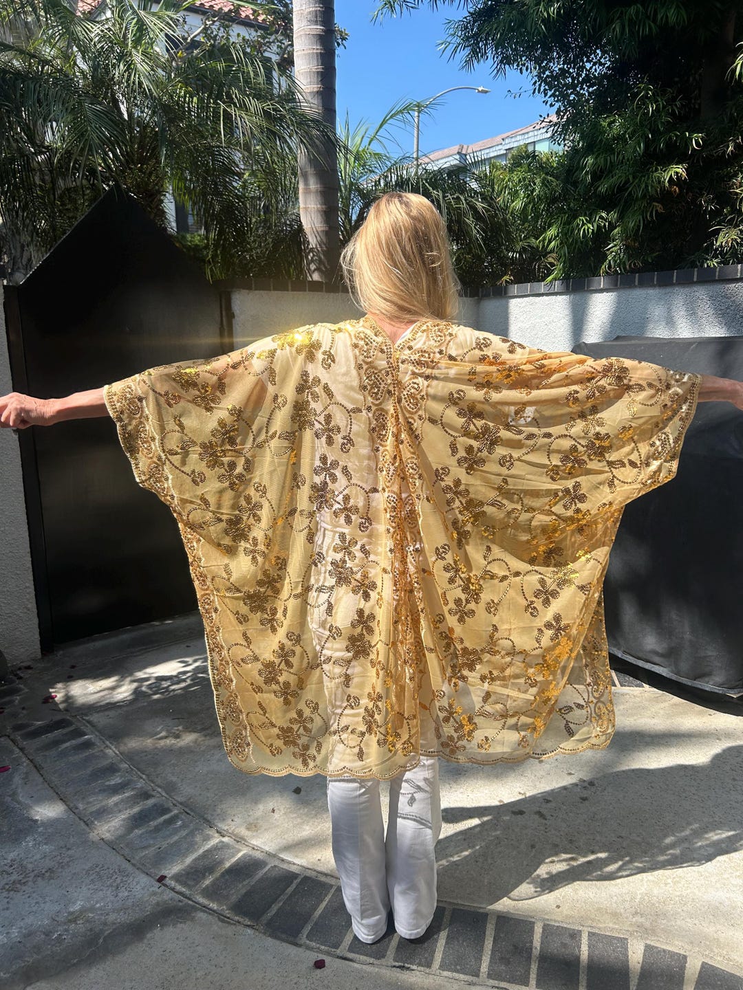 Gold Kimono, Gold Sequin, Semi Sheer, Cover, Wrap, Robe - Etsy