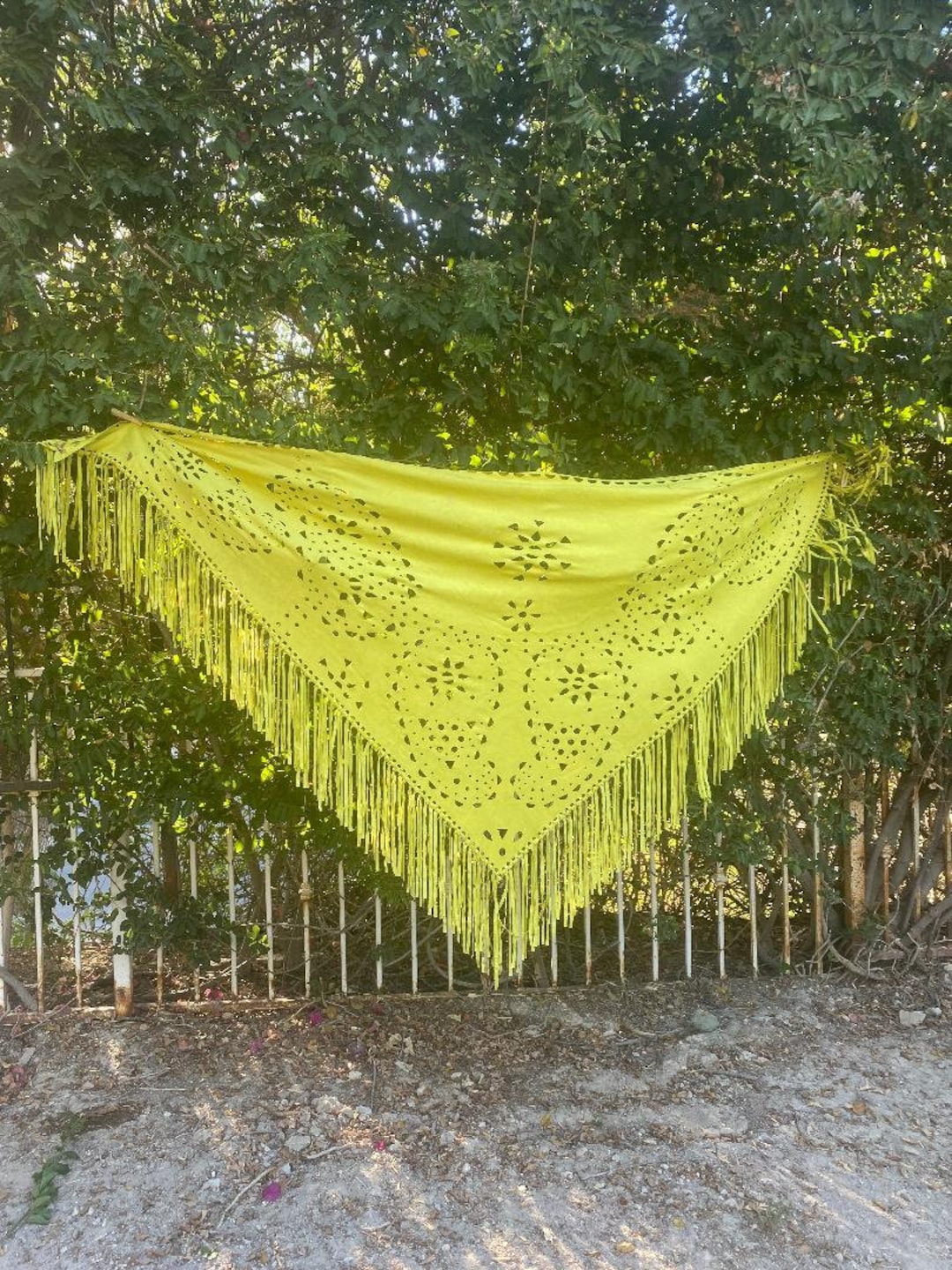 Gorgeous Flowy Ultra Suede Shawl, Shawl, Wrap, Bright Green Fringed ...