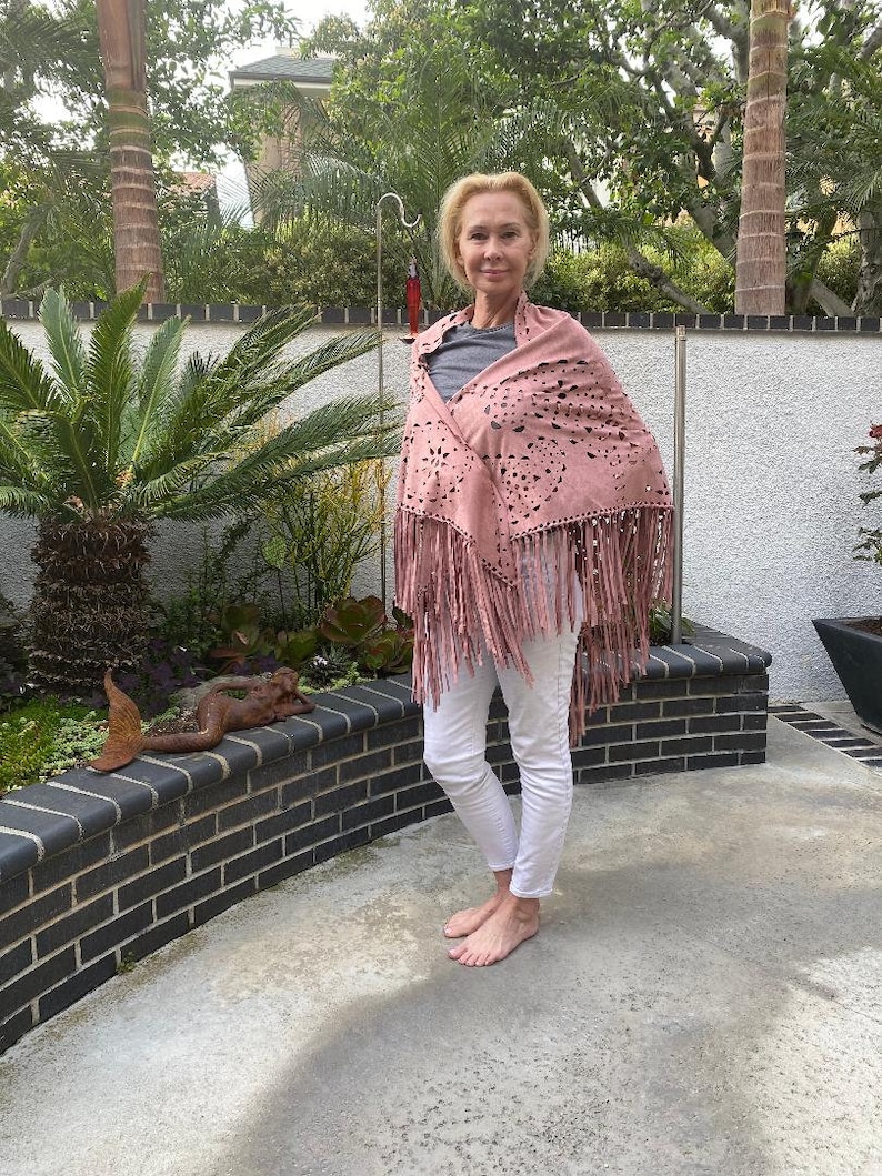 Gorgeous Flowy Ultra Suede Shawl Shawl Wrap Mauve Pink - Etsy