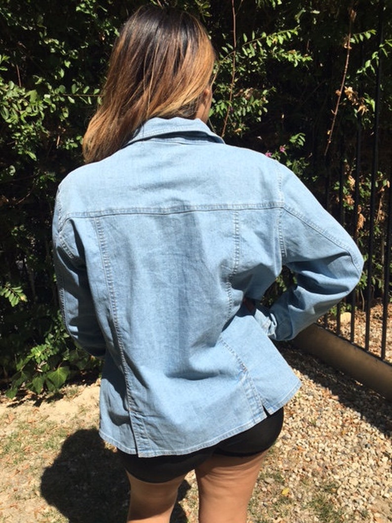 Stretch denim jacketlarge jean jacketcoat | Etsy