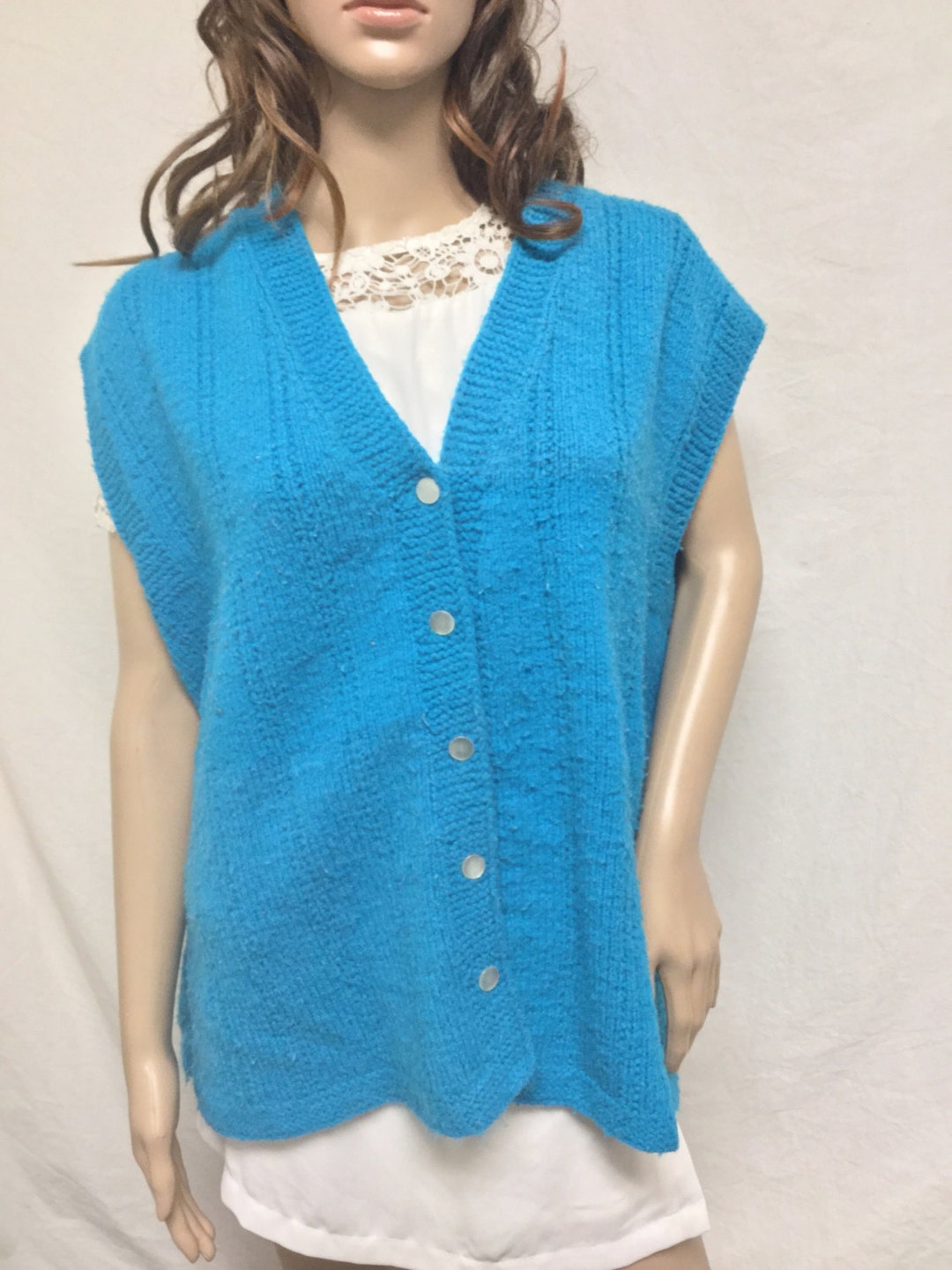 Knit Vest,large, Blue, Knit, Vest - Etsy