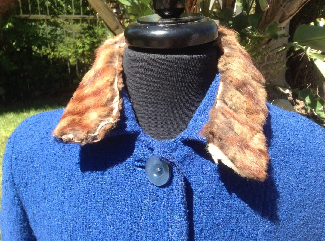 Steven Fortsmann ,weatherbee ,royal Blue ,fur Collar, Vintage ,long ...