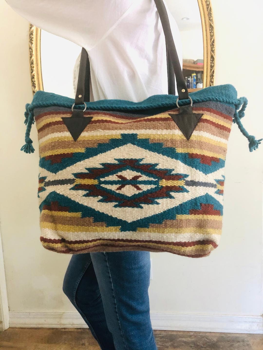 Gorgeous Large Wool Tote Bag,purse,blanket Purse,boho Bag,woven ...