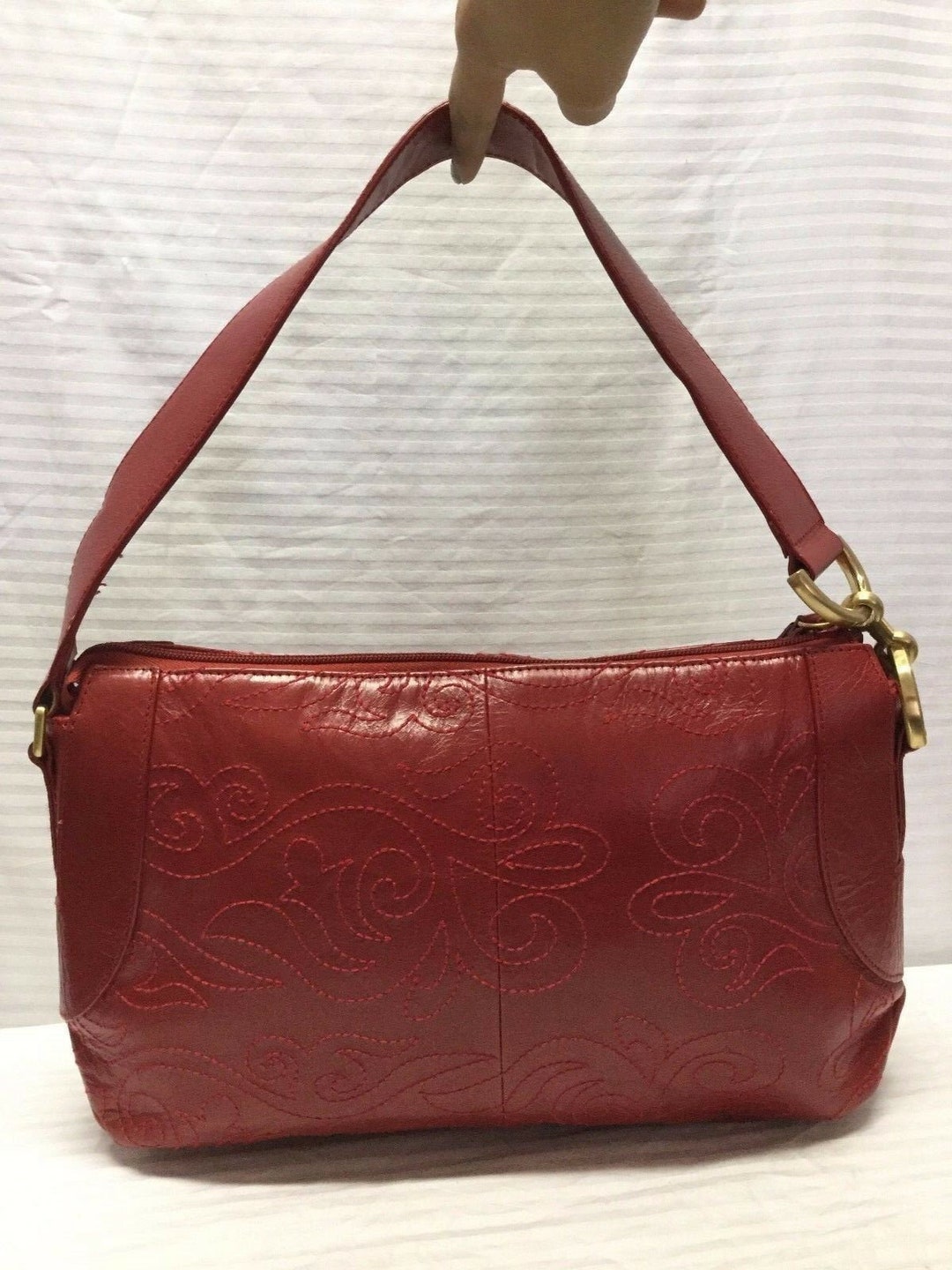 Naturalizer ,embroidered Leather Purse, Red Shoulder Bag, Purse - Etsy