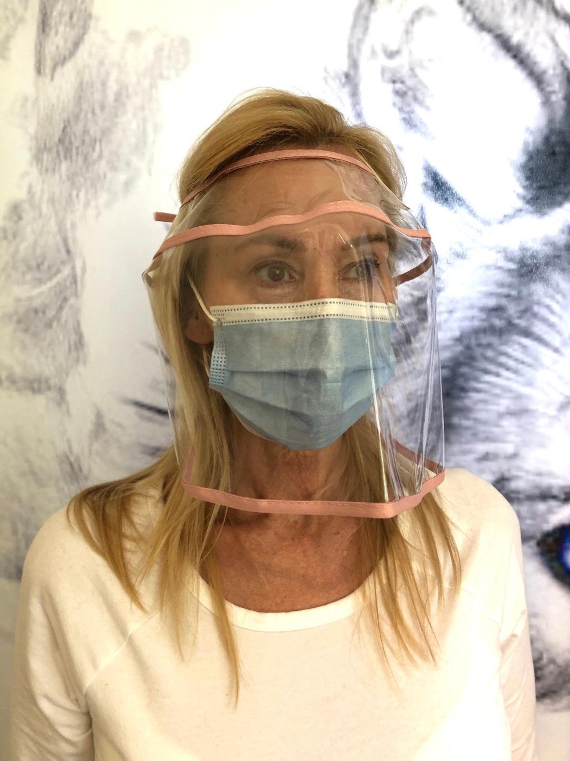 Face shield Mask with matching Hat sturdy washable Guard | Etsy