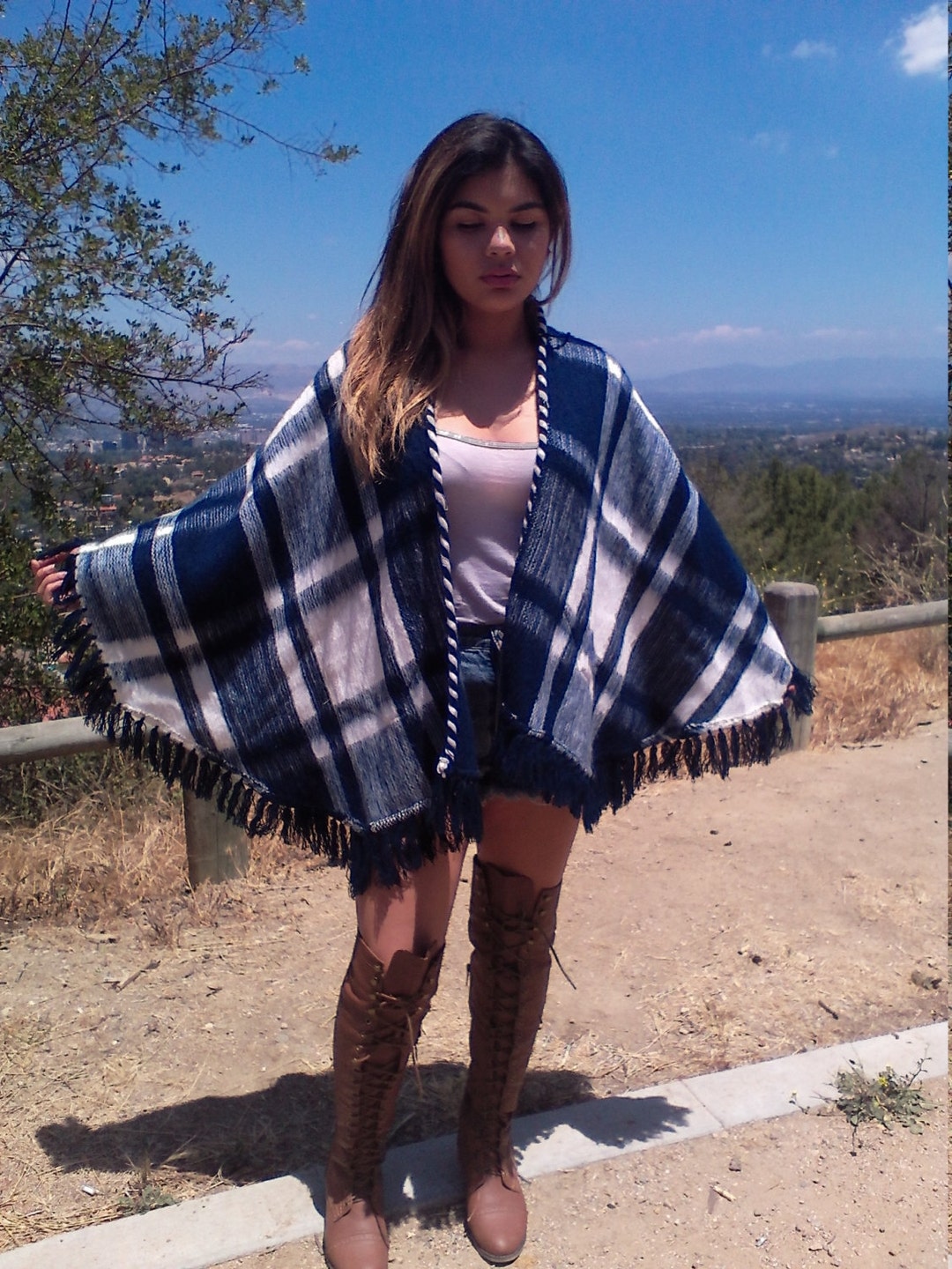 Plaid Shawl,blue Plaid,fleece Shawl, Fleece Wrap, Blue and White, Shawl ...