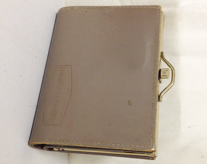 Pierre Balmain, Leather Wallet ,coin Purse, Taupe - Etsy