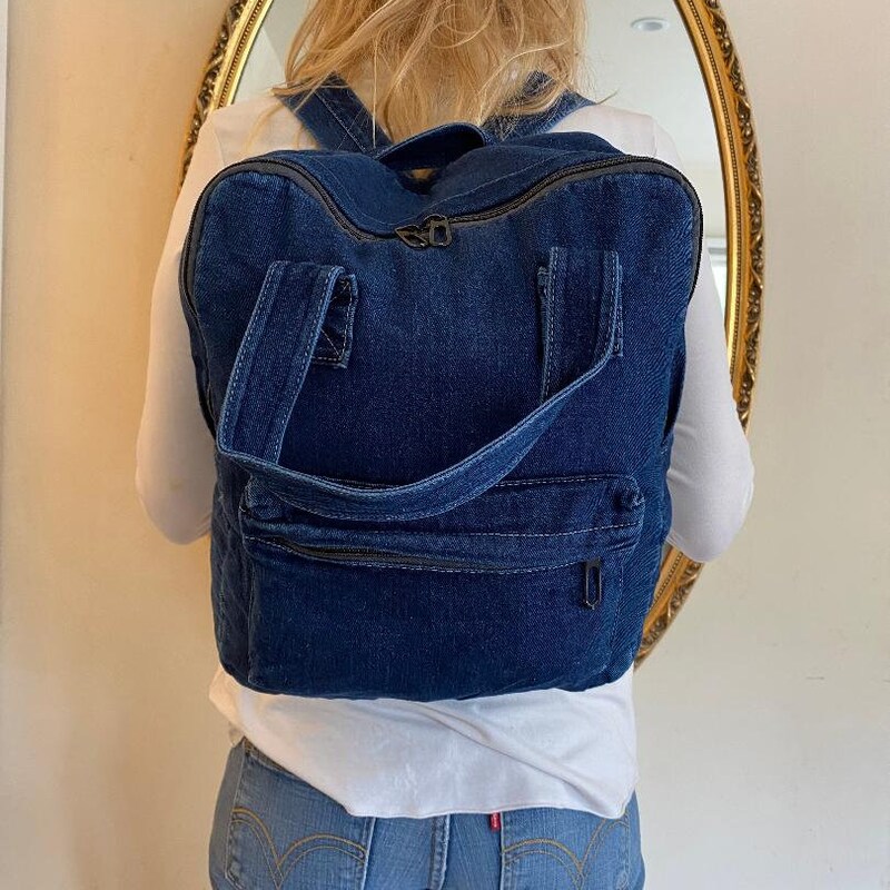 Denim Backpack - Etsy