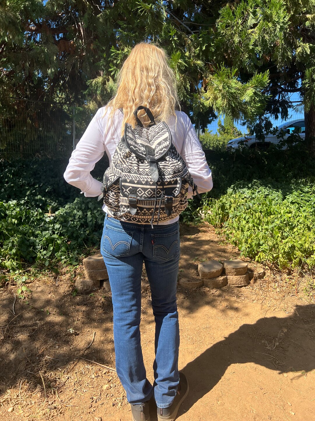 Large Canvas Backpack, Backpack Bag, Tan, Black - Etsy