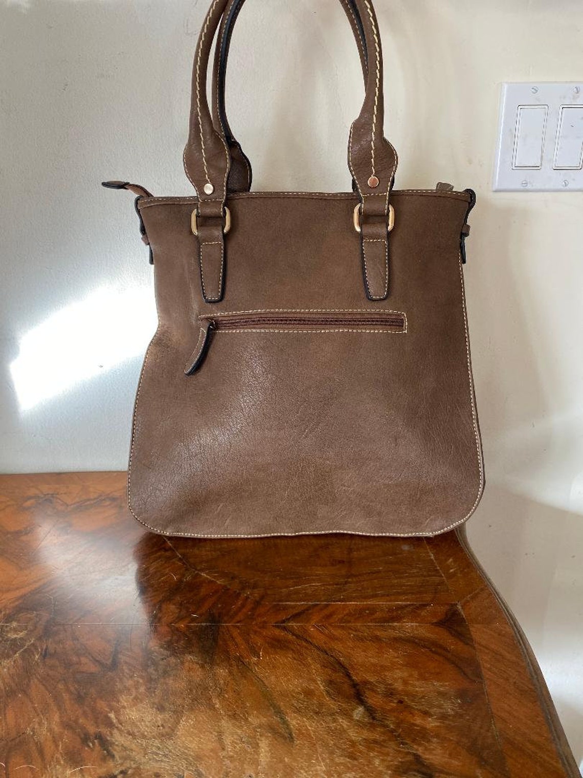 Large Faux Leather Purse, Bag, Shoulder Bag, Brown, Tote - Etsy