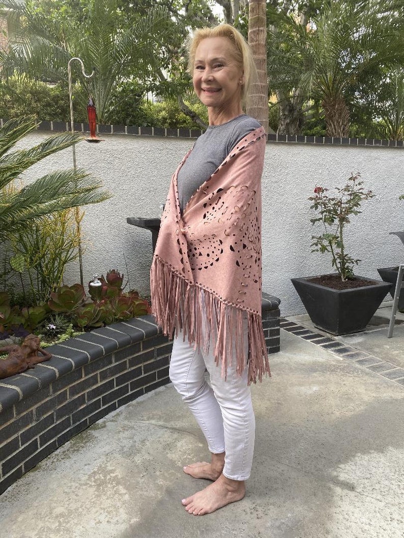 Gorgeous Flowy Ultra Suede Shawl Shawl Wrap Mauve Pink - Etsy