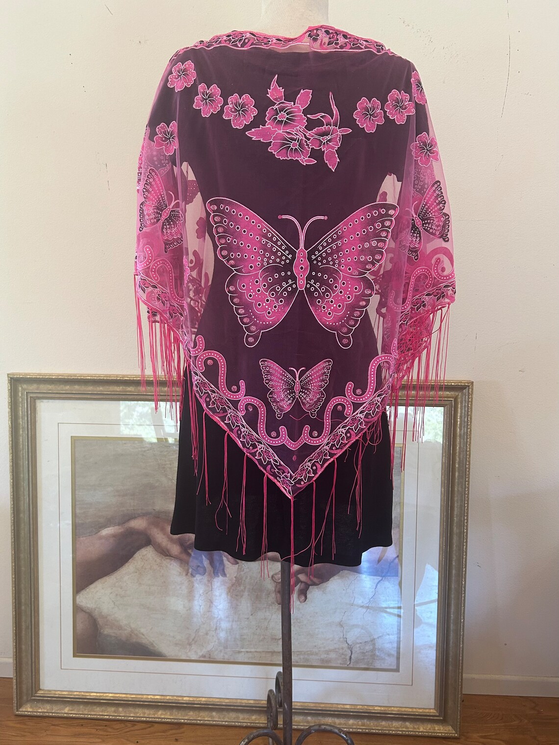 Semi Sheer Poncho, Butterfly, Beautiful, Handmade, Poncho Top - Etsy