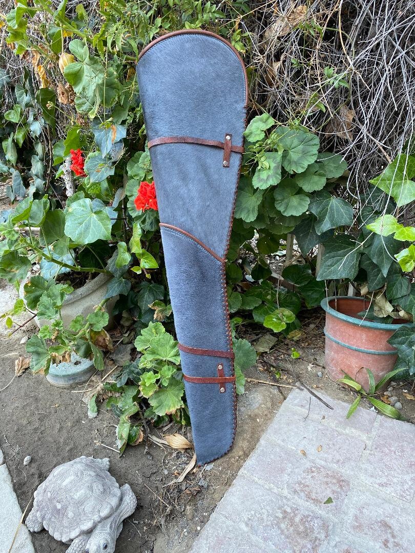 Rifle Scabbard, Cow Fur, Rifle Case, Gray Fur, Brown Leather, Mint ...