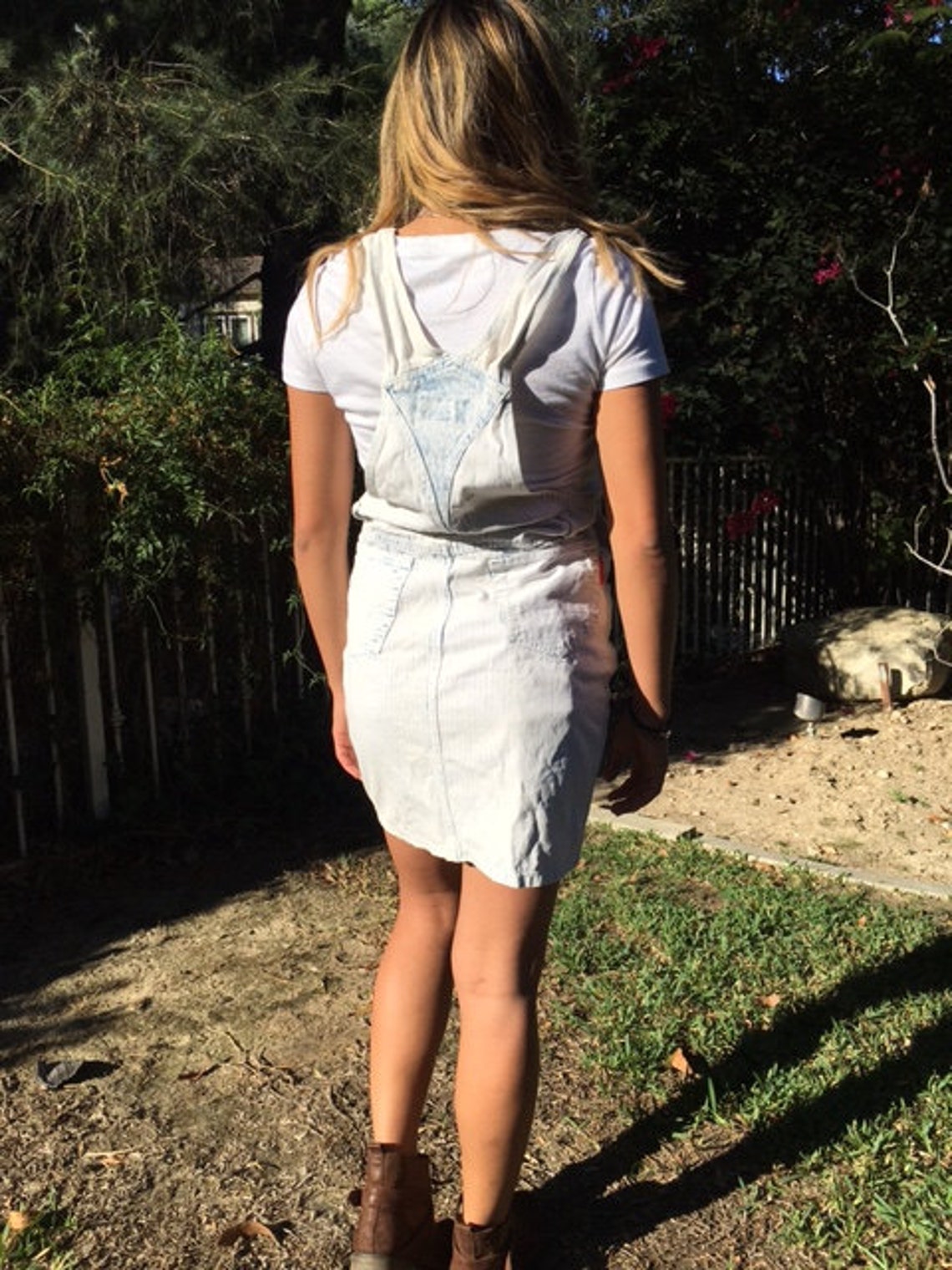 Acid Washed Overalls, Light Wash, Coverall Skirt, Medium, Skirt, Denim ...