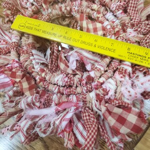 Red Plaid Rag Wreath Valentine Wreath Candle Ring - Etsy