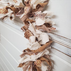 Country Rag Garland, Primitive Garland, Rustic Farmhouse Banner ...