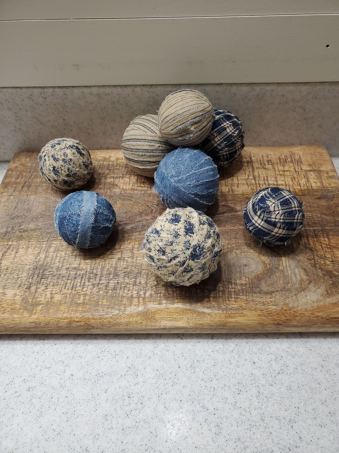 Handmade Fabric Rag Balls Primitive Bowl Filler Farmhouse Homespun ...