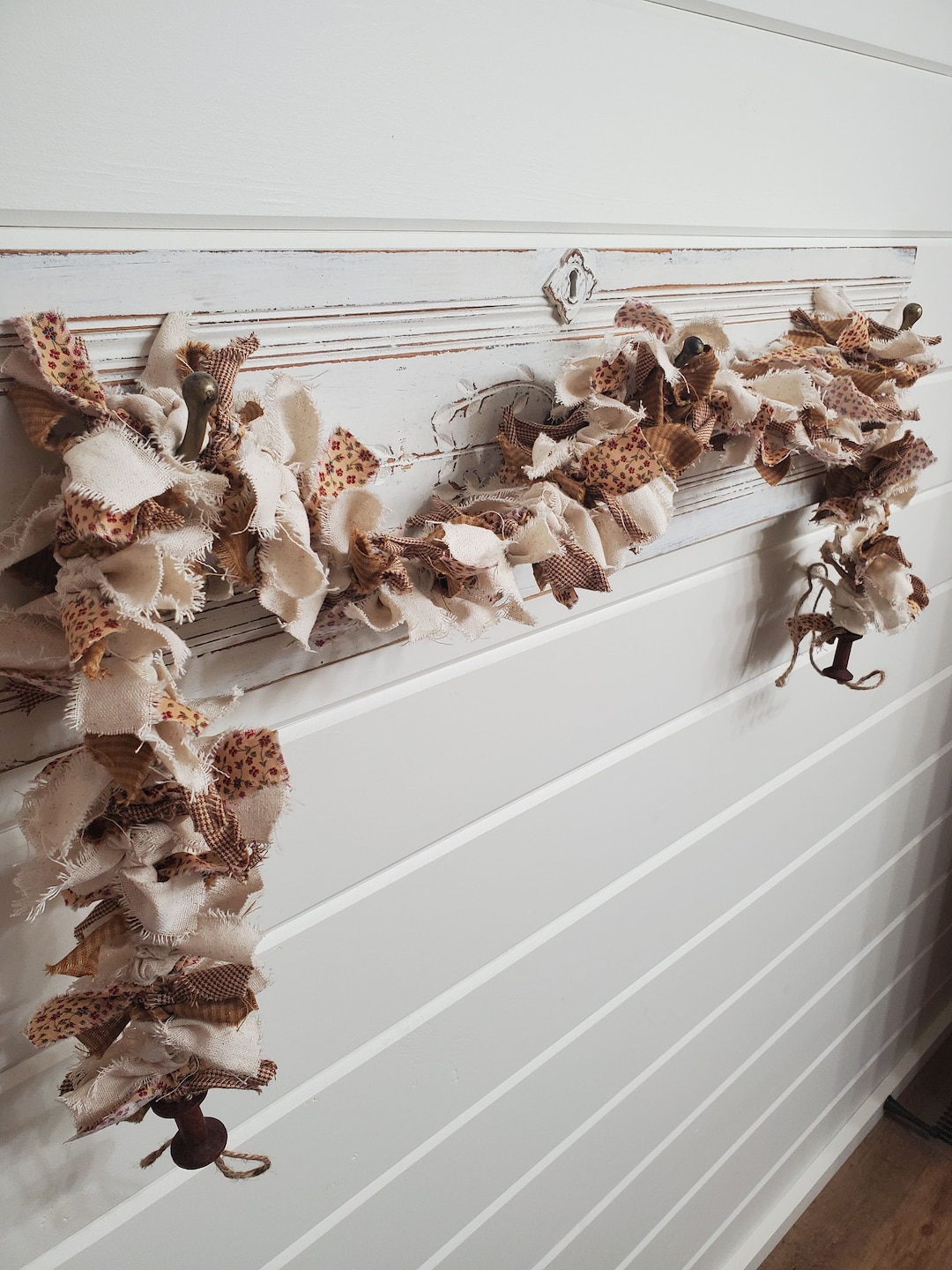 Country Rag Garland, Primitive Garland, Rustic Farmhouse Banner ...