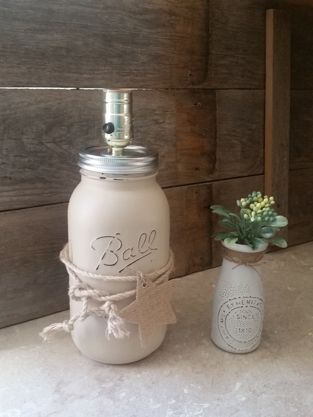 Mason Jar Lamp, Lamp Base, Farmhouse Lamp, Accent Lamp, Neutral Decor ...