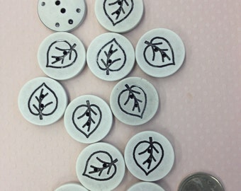 Leaf shape buttons | Etsy