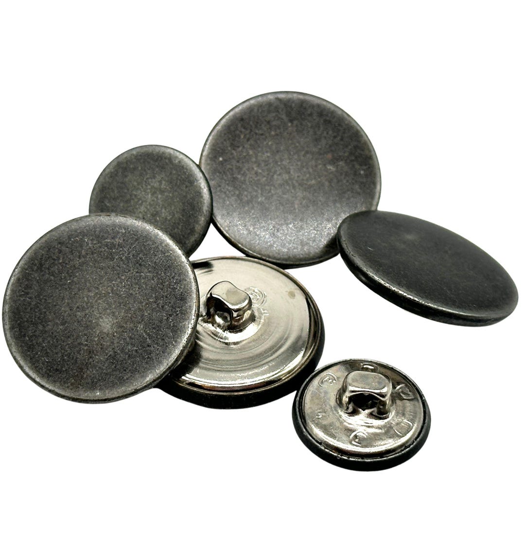 12 Pcs Vintage Antique Silver Shank Buttons – Classic Metal Buttons for ...