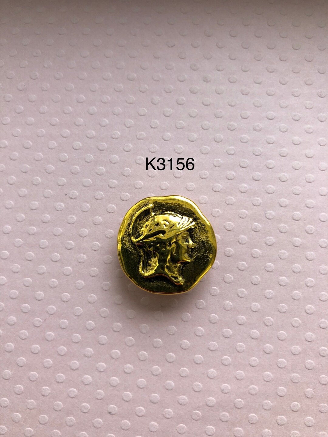 One Package 12 Buttons Roman Soldier Coin Vintage Ant Gold Shank ...